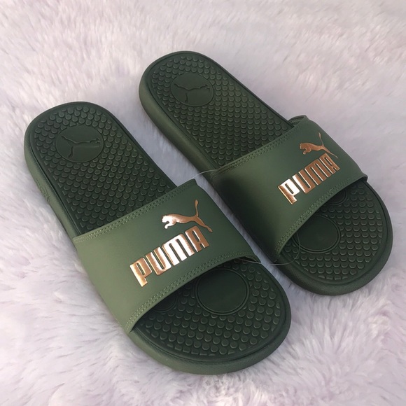 Puma | Shoes | Puma Green Slide | Poshmark